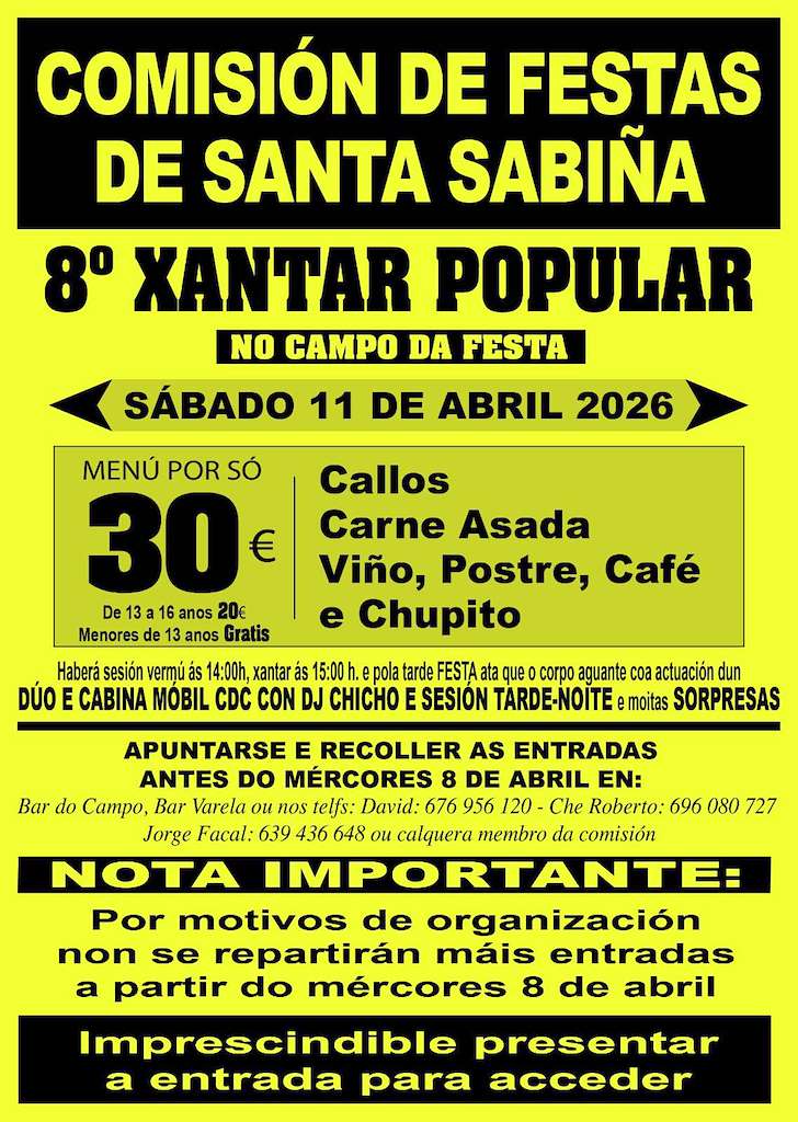 V Comida de Santa Sabiña en Santa Comba