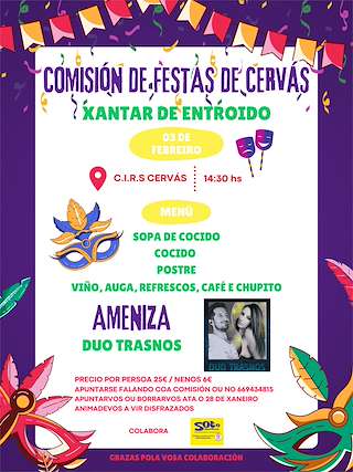 Comida de Carnaval de Cervás (2026) en Ares